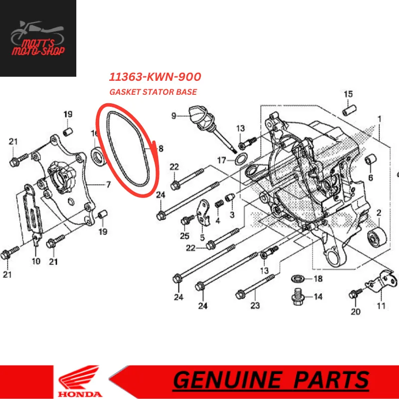 ORIGINAL HONDA GASKET, STATOR BASE FOR HONDA CLICK 125i (V1-V2-V3 ...