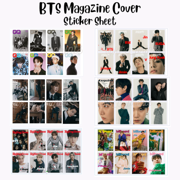 *NEW* BTS Magazine Cover Sticker Sheet RM Suga Jin Jhope Jimin V ...