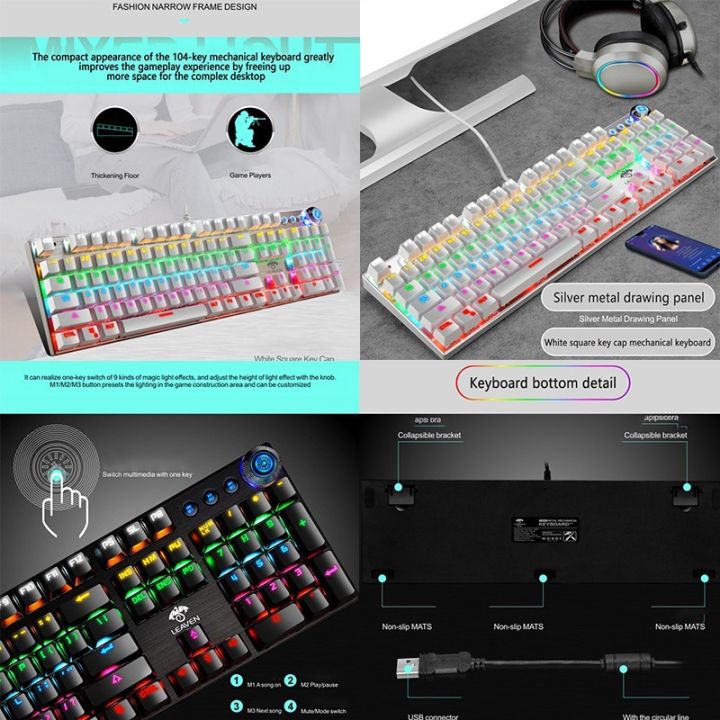 K880 K550 K28 K620 Mechanical Hotswappable Keyboard 87 104 61 Key For Computer Wired Gaming ...