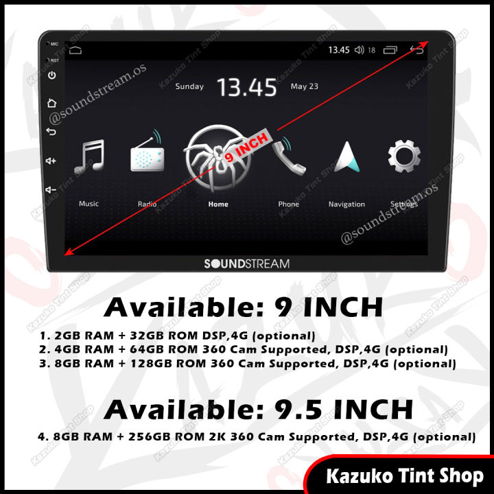 SOUNDSTREAM ANZUO ULTRA / ULTRA 2K 360 Cam Supported, DSP 4G Android ...