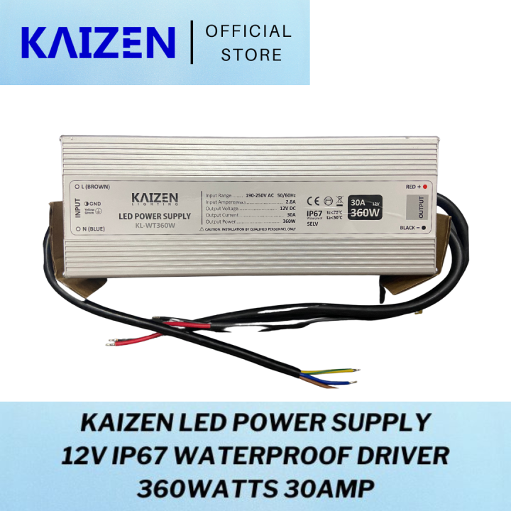 KAIZEN 12V 24V LED POWER SUPPLY WATERPROOF IP67 | Lazada PH
