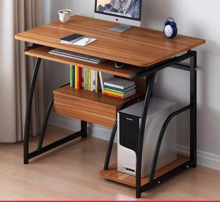 Computer Desk with Storage Shelf, Study Table Home Office Gaming Desk ...