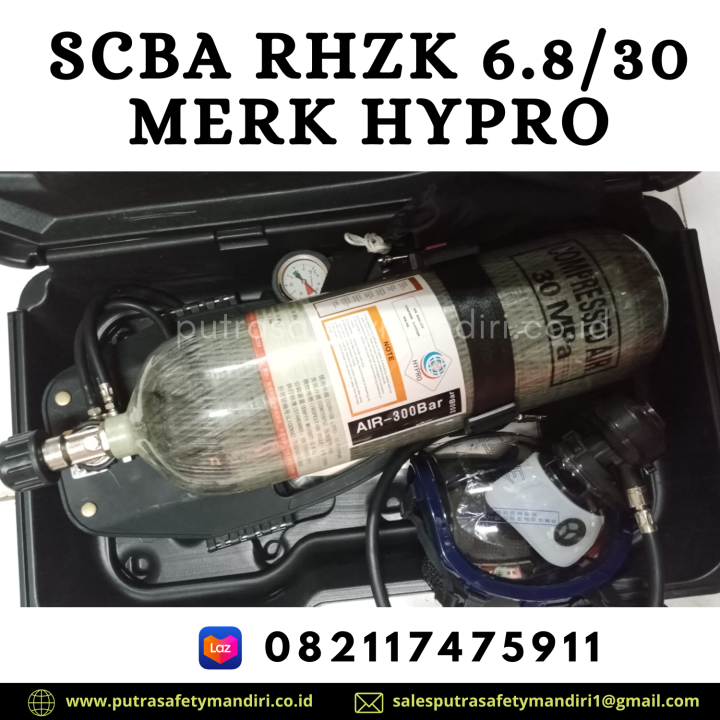 SCBA BREATHING APPARATUS MERK HYPRO RHZK 6.8/30 MPA CARBON FIBER ALAT ...