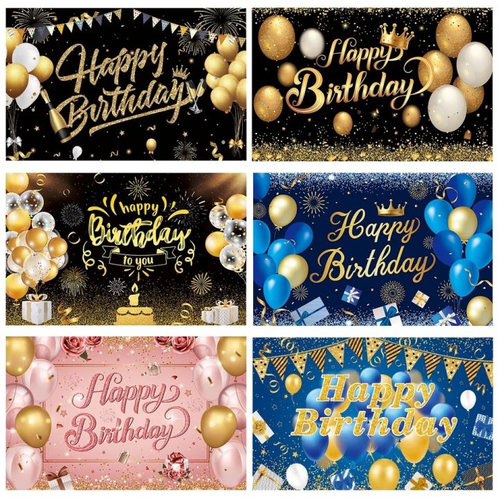 Happy Birthday Banner Backdrop For Birthday Banner Party Background Decor Decorations | Lazada PH