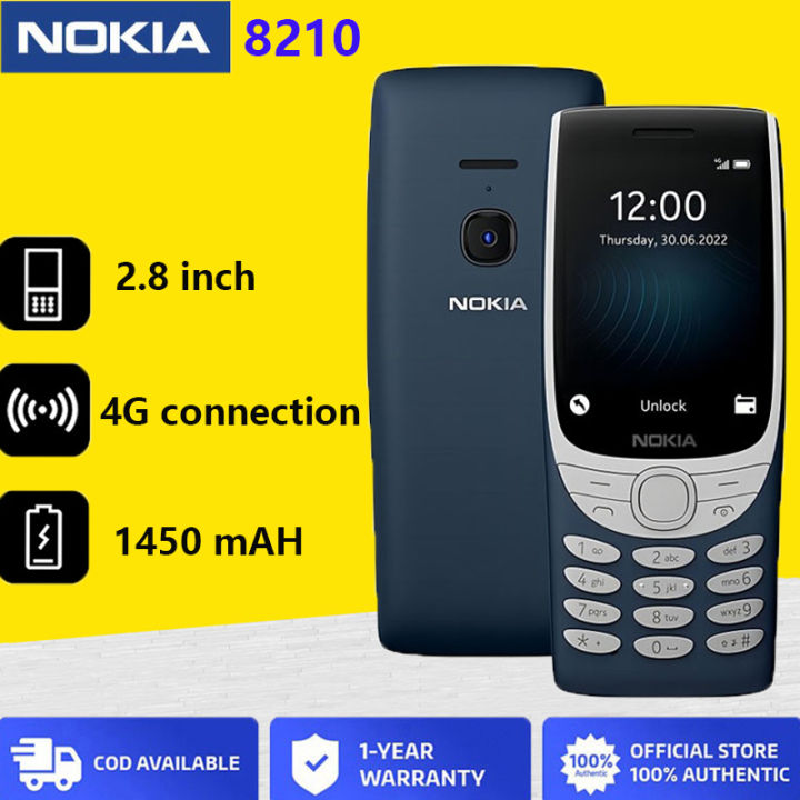 Nokia 8210 Feature Keypad Phone Original 1450mAh Dual Sim Keypad ...