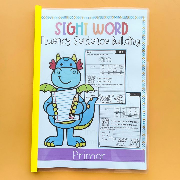 Sight Word Fluency Sentence Building Activity Worksheets Workbook for ...