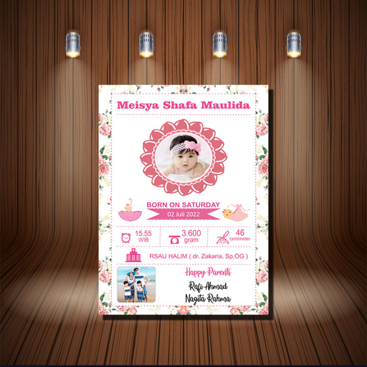 BIODATA BAYI ANAK BINGKAI PAPAN MDF 20 x 30 CM / WALL DECOR BIODATA ...