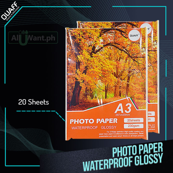 QUAFF Glossy Photo Paper A3 size (20 sheets / pack) | Lazada PH