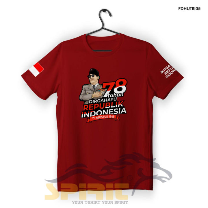 KAOS 17 AGUSTUS 2023 BAJU KAOS HUT RI KE 78 KAOS KEMERDEKAAN GAMBAR SOEKARNO LENGAN PENDEK ...