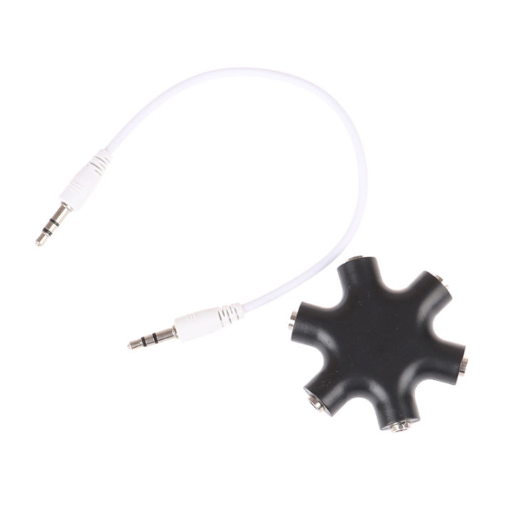 [JINXING] 6*3.5mm Way Multi Port Hub Aux Headphone jack Splitter Audio ...