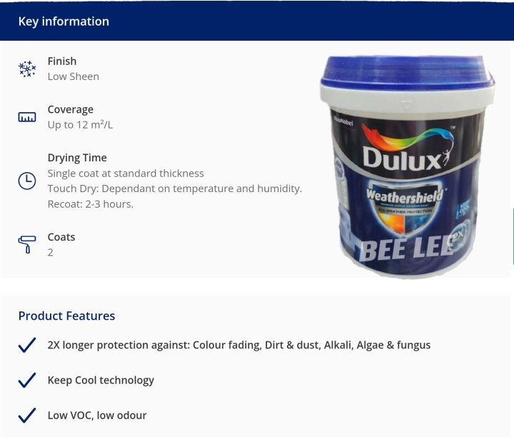 ((100% ORIGINAL))《DULUX Weathershield》 Paint Pink Colour ／／ Cat Warna ...