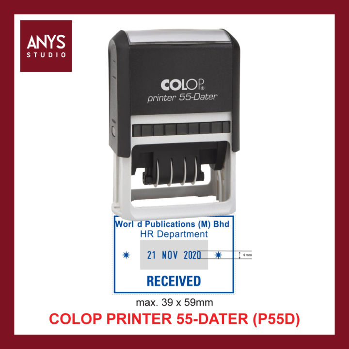 [Custom Made] COLOP (P55D) Printer P55 Dater Self Inking Stamp | Lazada