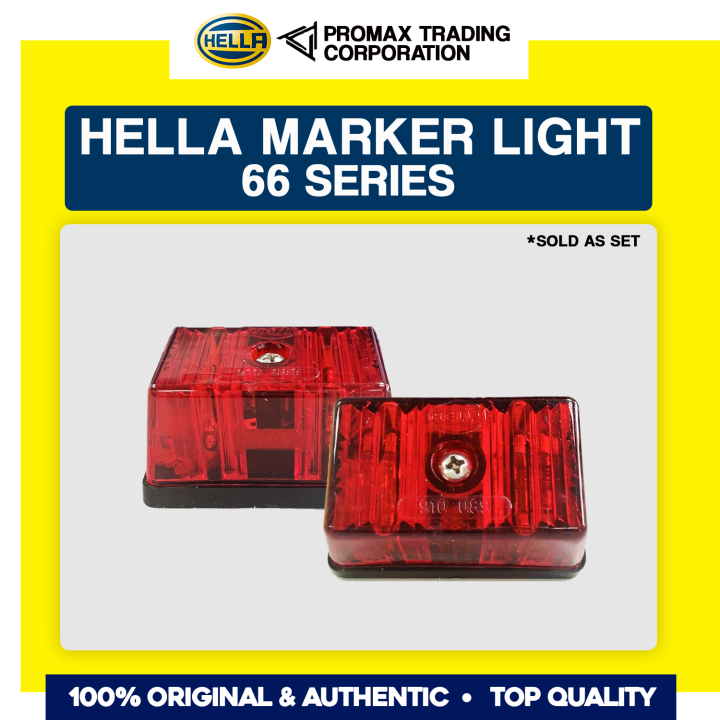 Hella Automotive Lamps Side Marker Light 66 Series Red 12V 24V (2 pcs ...