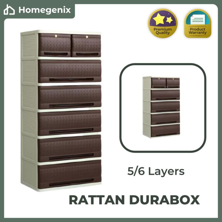 Rattan 5-6 Layers Drawers Dura Box Drawers Filipino Wardrobe Organizer ...
