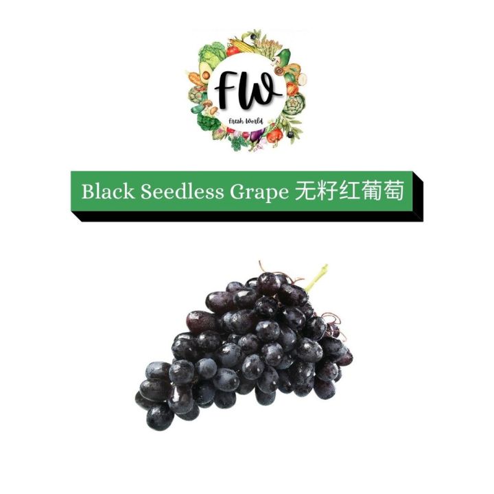 Black Seedless Grape 1PKT (500g) | Lazada