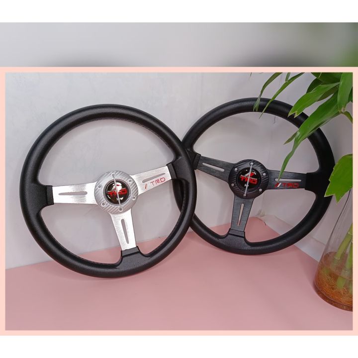 13 INCH STEERING WHEEL SEMI-DEEP BLACK/SILVER | Lazada PH