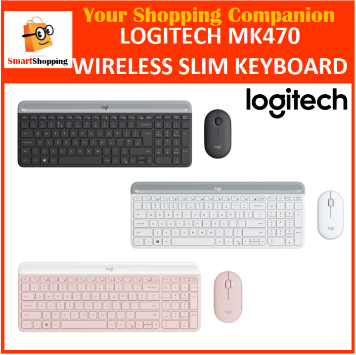 Logitech MK470 Combo Wireless Slim Keyboard Mouse Graphite Off White 1 ...