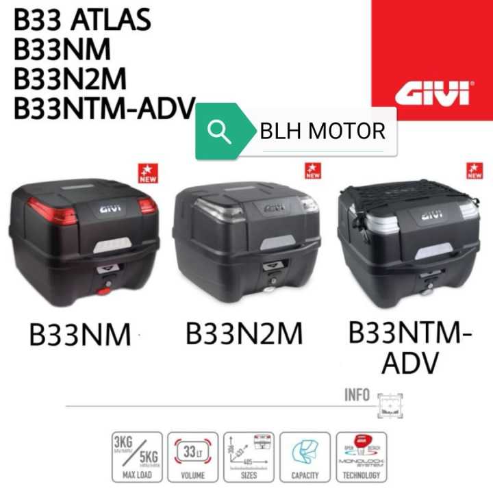 GIVI BOX B33NM B33N2M 2022 Latest Design RSX150 Y15ZR LC135 Y16ZR XMAX ...