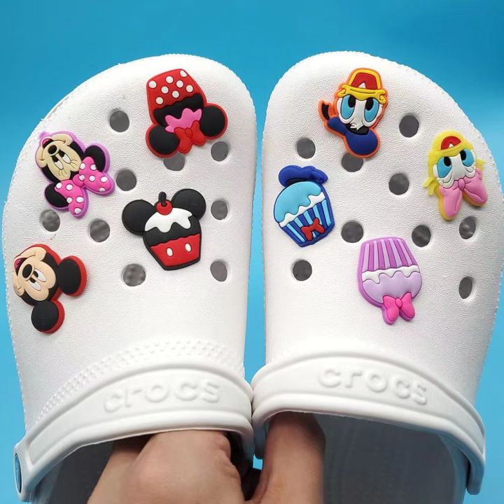 Mickey Minnie Donald Duck series set croc sandals buckle clogs shoe Pin ...