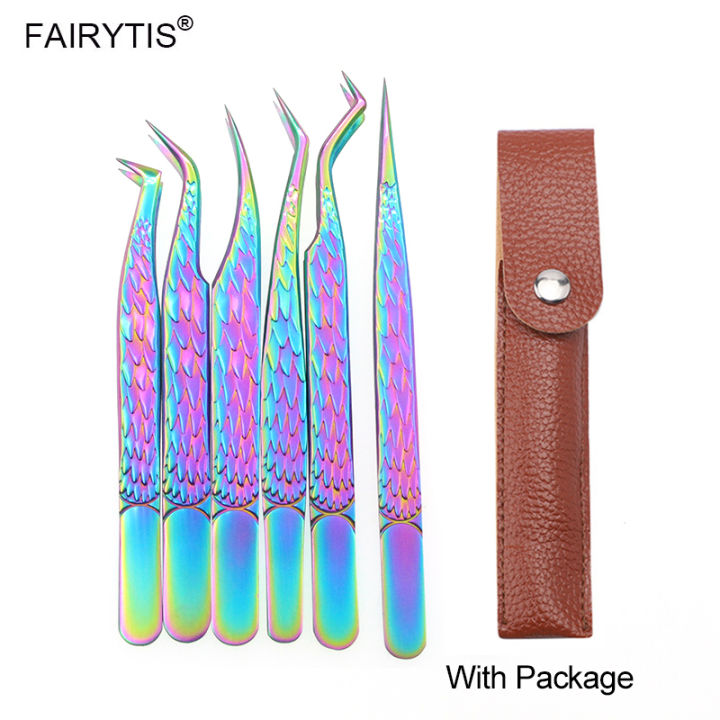 FAIRYTIS แหนบตัวต่อขนตาสแตนเลสความแม่นยำสูง Peralatan Rias แหนบป้องกันไฟฟ้าสถิตย์ | Lazada.co.th