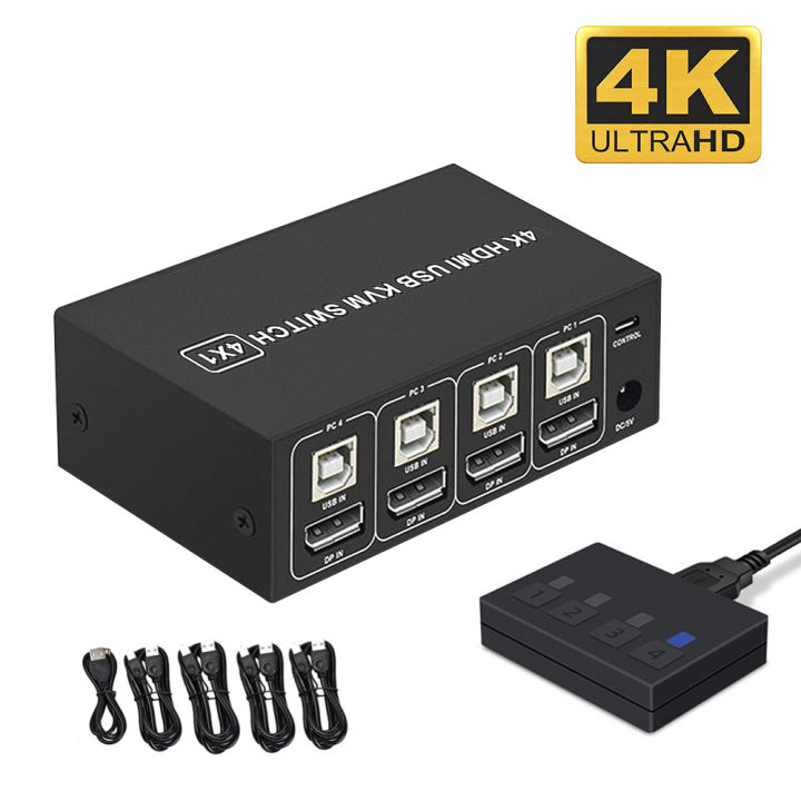 Ready Stock 4k 60hz HDMI KVM Switch Box HDMI USB KVM Switcher Splitter ...