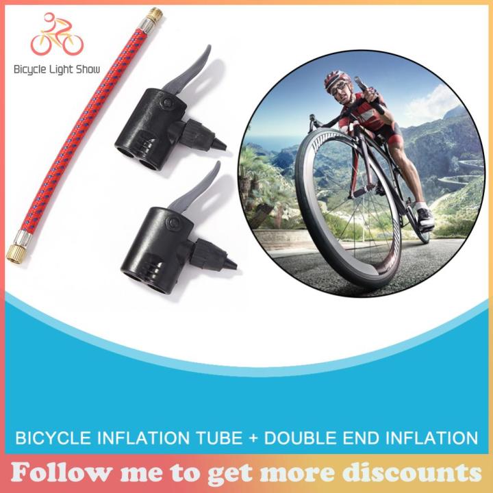 【New Arrival】MTB Bicycle Inflate Air Hose Dual Head Schrader Presta ...