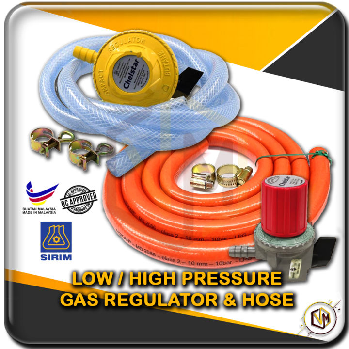 Low / High Pressure Kepala Gas Regulator Hose SIRIM Certified With Cut ...