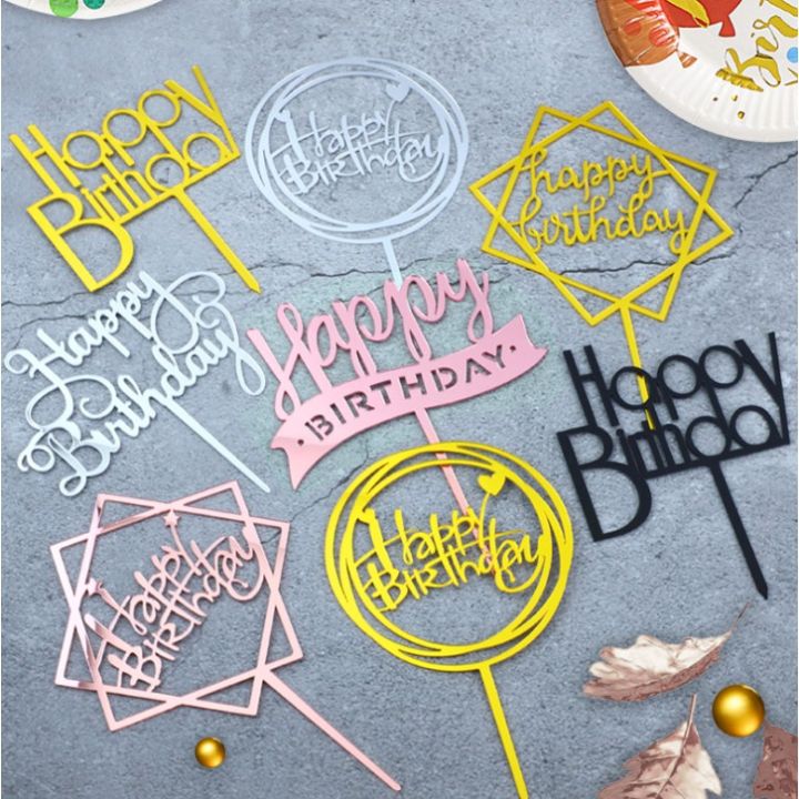 Happy Birthday Acrylic Birthday cake topper Part 2 Reday-Stock KL ...