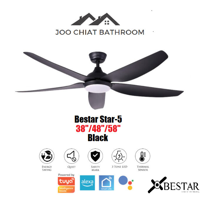 Bestar Star-5 DC Ceiling Fan with Tri tone led lights 5 Blade | Lazada ...