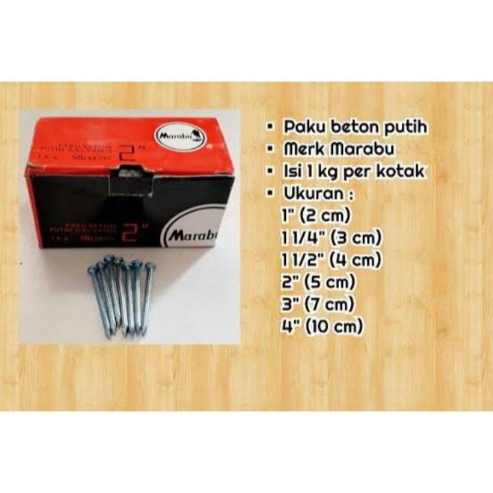 Aneka ~ {ORIGINAL} PAKU BETON PUTIH MARABU / PAKU BETON DINDING PAKU TEMBOK ANTI BENGKOK ...