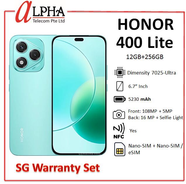 HONOR 400 Lite 5G 12GB+256GB *** Singapore Warranty *** With Honor ...