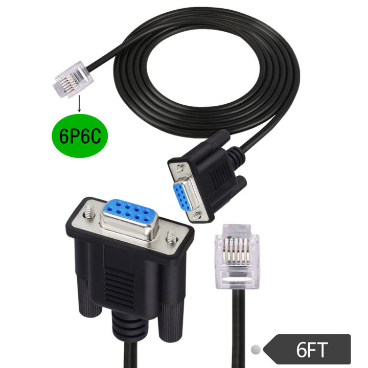 RS232 DB9Pin Female To RJ11 RJ12 Cable Professional Compact DB9 To RJ11 ...