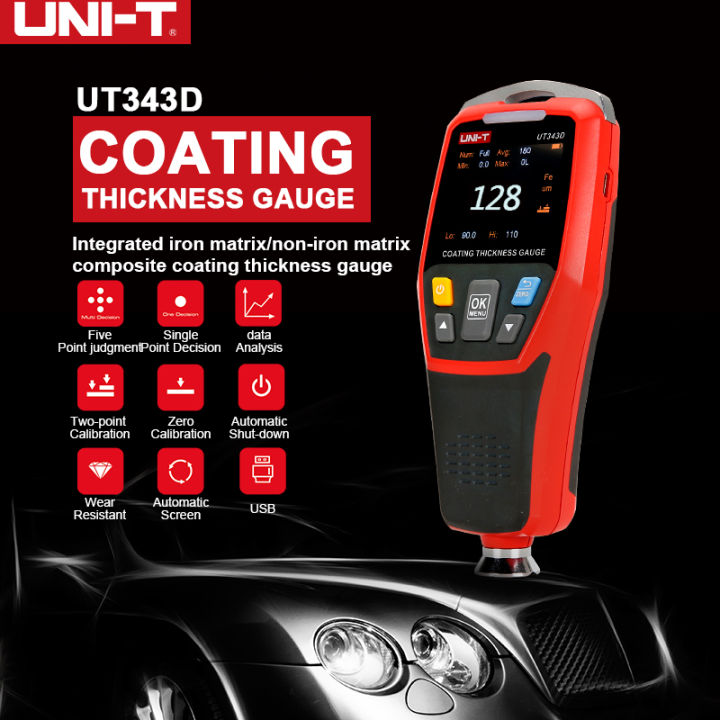 【available】UNI-T UT343D Coating Thickness Gauge 0.1 Micron/0-1250um ...
