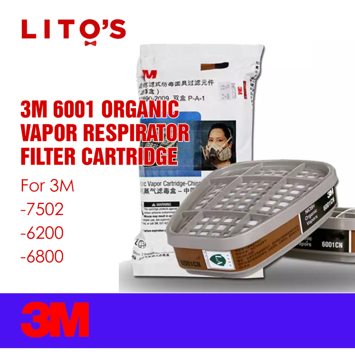 3M 6001 Organic Vapor Respirator Mask Filter Cartridge For 3M 7502 6200 6800 3M Mask | Lazada PH
