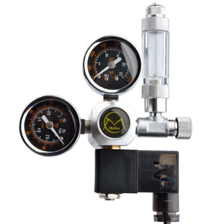 Aquarium CO2 Pressure Regulator 220V Electromagnetic Pressure Gauge ...