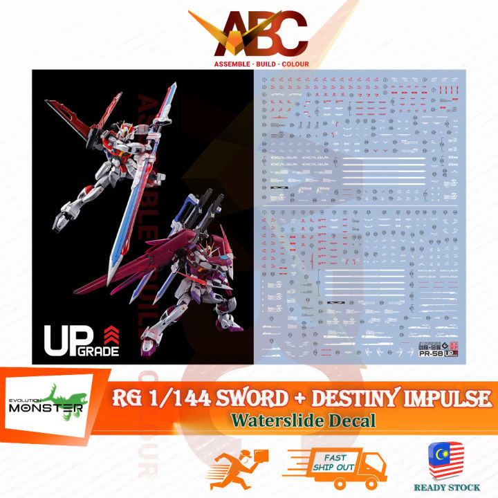 (Evo Monster) Waterslide Decal - RG 1/144 Sword + Destiny Impulse (Fluorescent) ZGMF-X56S/β ZGMF ...