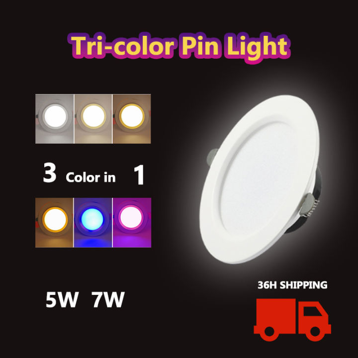 Tri-color LED Down Light Ceiling light pin light Day & Cool & Warm in ...