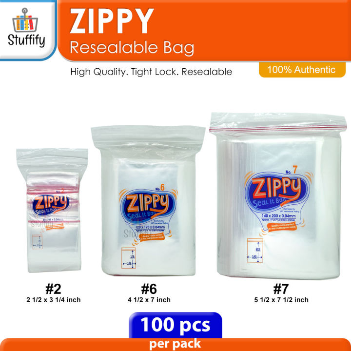ZIPPY Seal It Bag (100pcs per Pack) ZB#2 | ZB#6 | ZB#7 Authentic ...