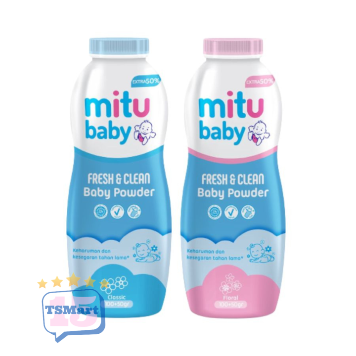 100gr Bedak Bayi Mitu Baby Powder Fresh & Clean | Lazada Indonesia