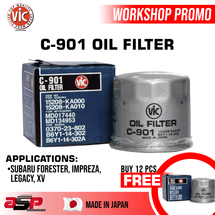 VIC Oil Filter C-901 for Subaru Impreza, Legacy, Forester, Hyundai Getz ...