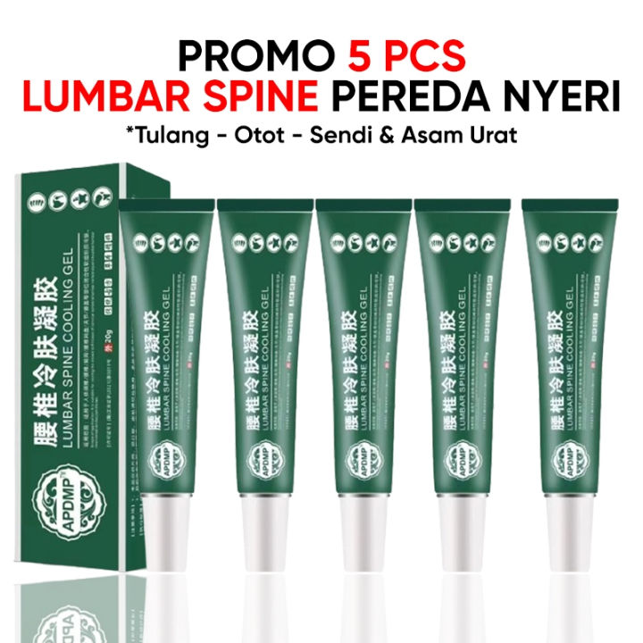 Isi 5pcs - Lumbar Cream Lutut Gel Nyeri Pinggang Sendi & Otot Spine ...