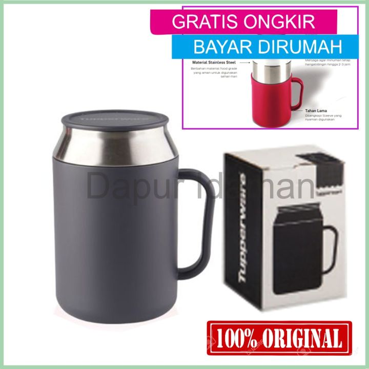 Tupperware Insulated Mug 400ml Hitam gelas termos Tupperware Promo ...