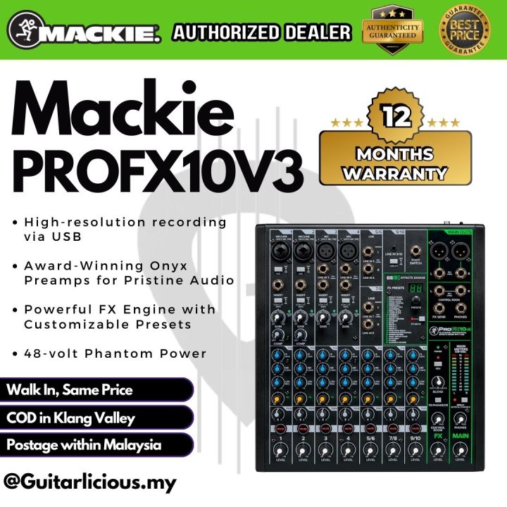 Mackie ProFX10v3 10-Channel Analog Mixer with USB and Effects ( ProFX ...