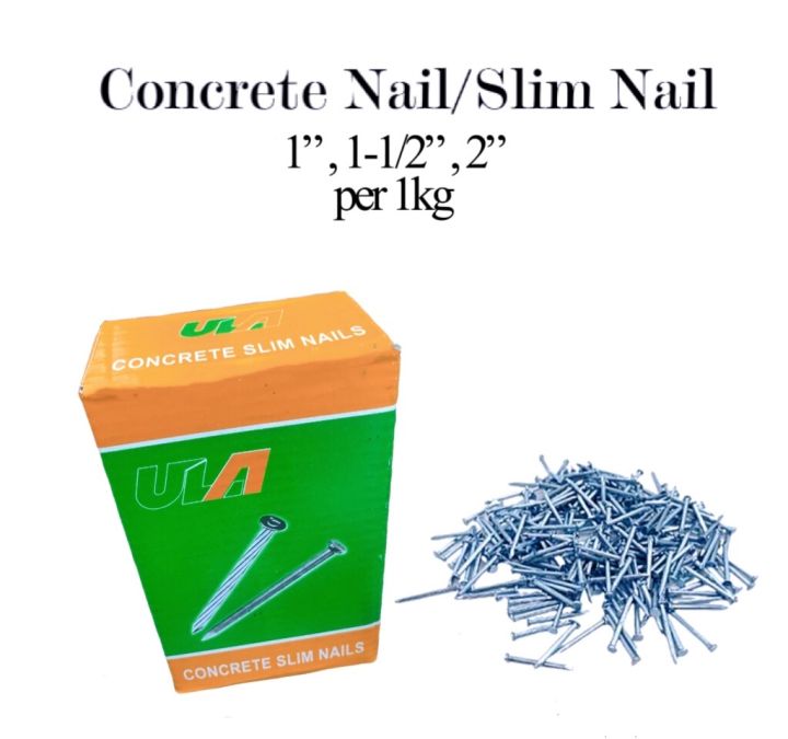 Slim Nail POWER CONCRETE NAILS (PER BOX 1KG) Masonry Nail PAKO | Lazada PH