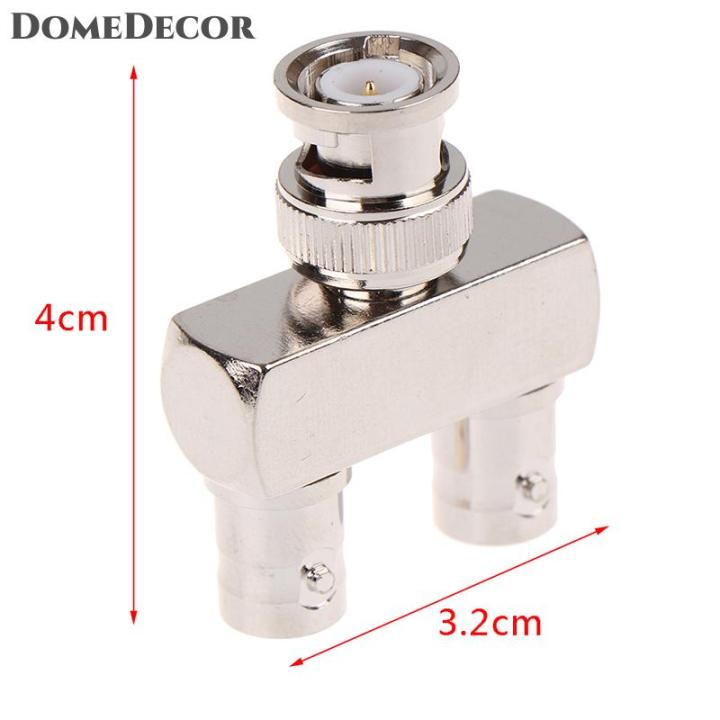 DomeDecor 1pcs BNC MALE plug TO 2X BNC FEMALE JACK Y Splitter RF ADAPTER CONNECTOR Coaxial ...