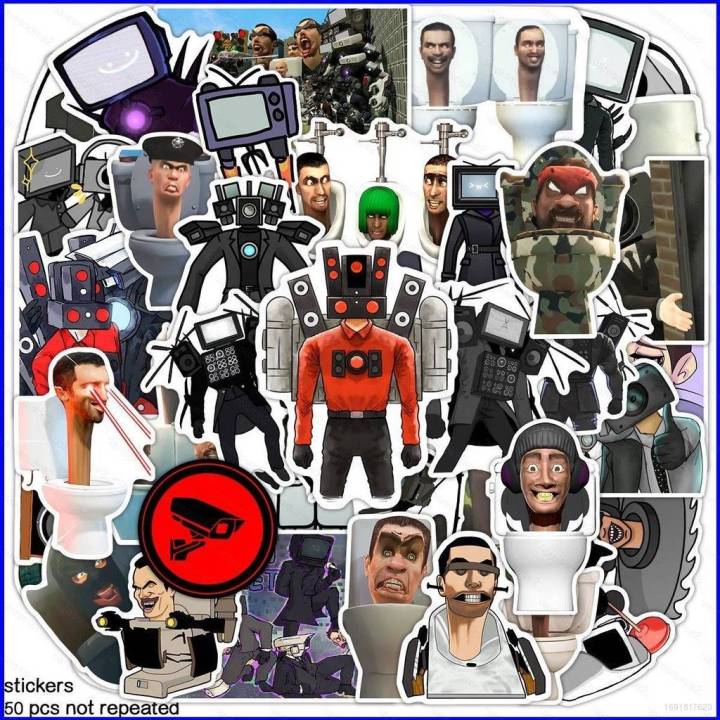 SQ2 50pcs Skibidi Toilet Stickers Titan TV Man Speaker Man Monitor Man ...