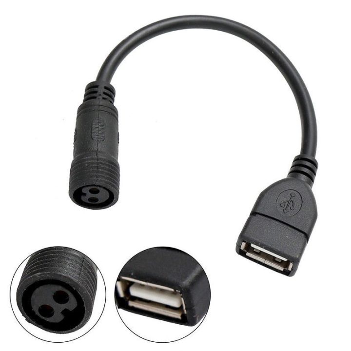 (Ready stock)USB female to dc dual-hole female power plug adapter cable ...