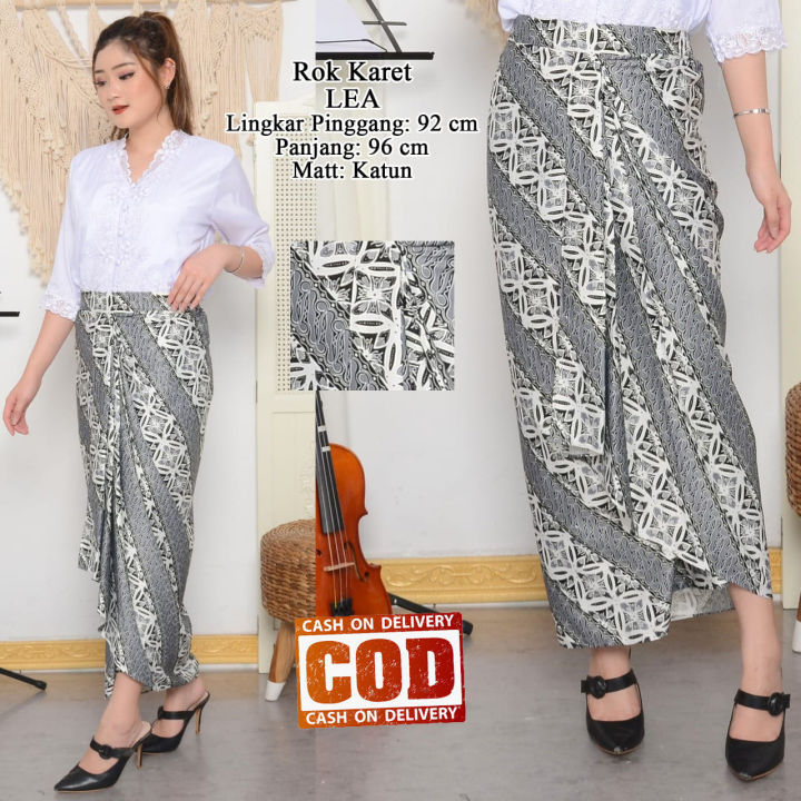 Rok Kebaya Jadi Terbaru | Bawahan Batik Modern | Rok Karet Lea | Lazada ...