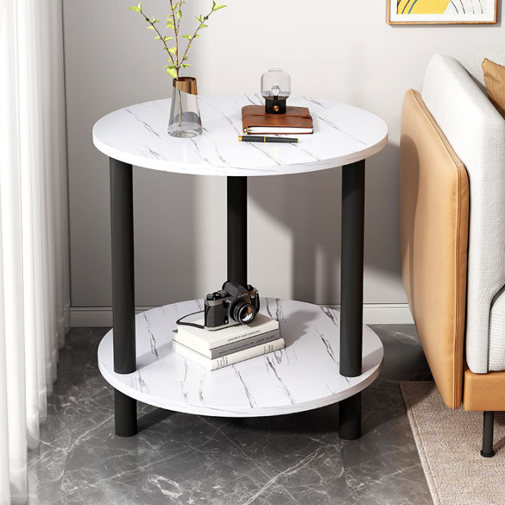 Side table double layer sofa side table minimalist square table bedroom ...