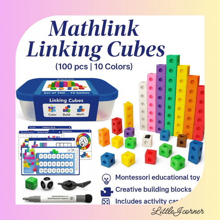 Mathlink Linking Cubes (100pcs | 10 Colors) – Montessori Educational ...